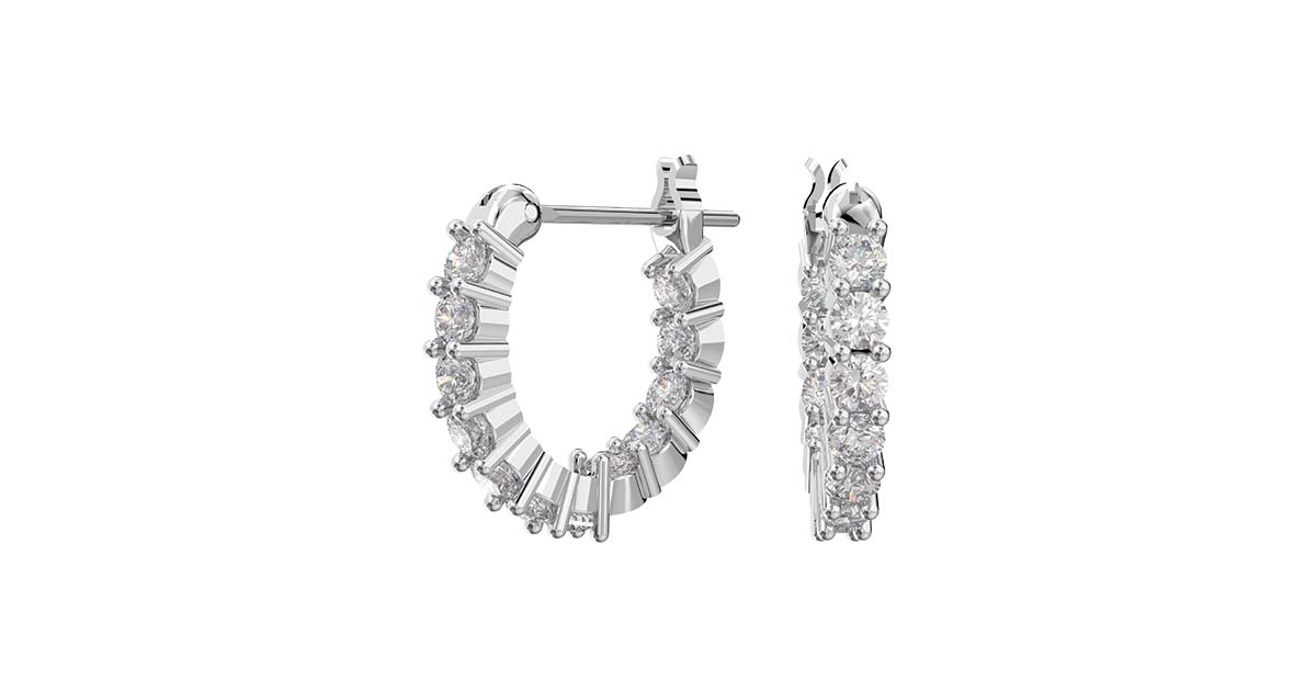 Hoa Tai Swarovski Matrix Vittore Hoop Earrings 5633866 | Laimut Official