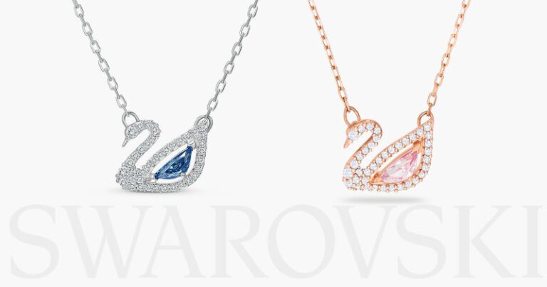 Dây Chuyền Thiên Nga Swarovski Xanh Hồng Dazzling Swan Necklace