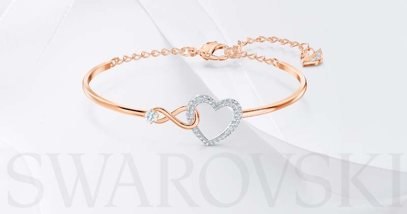 Vòng Tay Swarovski Chính Hãng Infinity And Heart Bangle 5518869